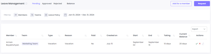How to approve, reject, and edit leave requests?
